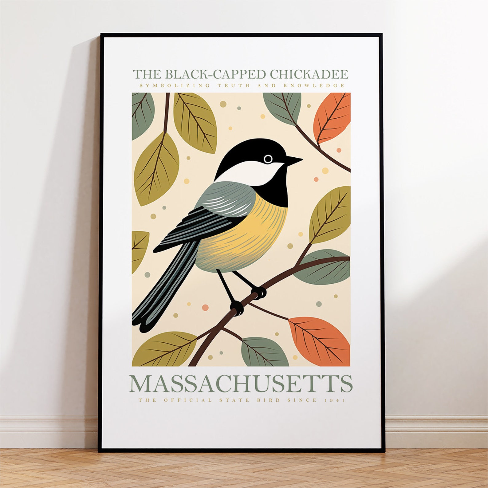 Massachusetts State Bird Print | Chickadee | Print at Home | Wall Art ...