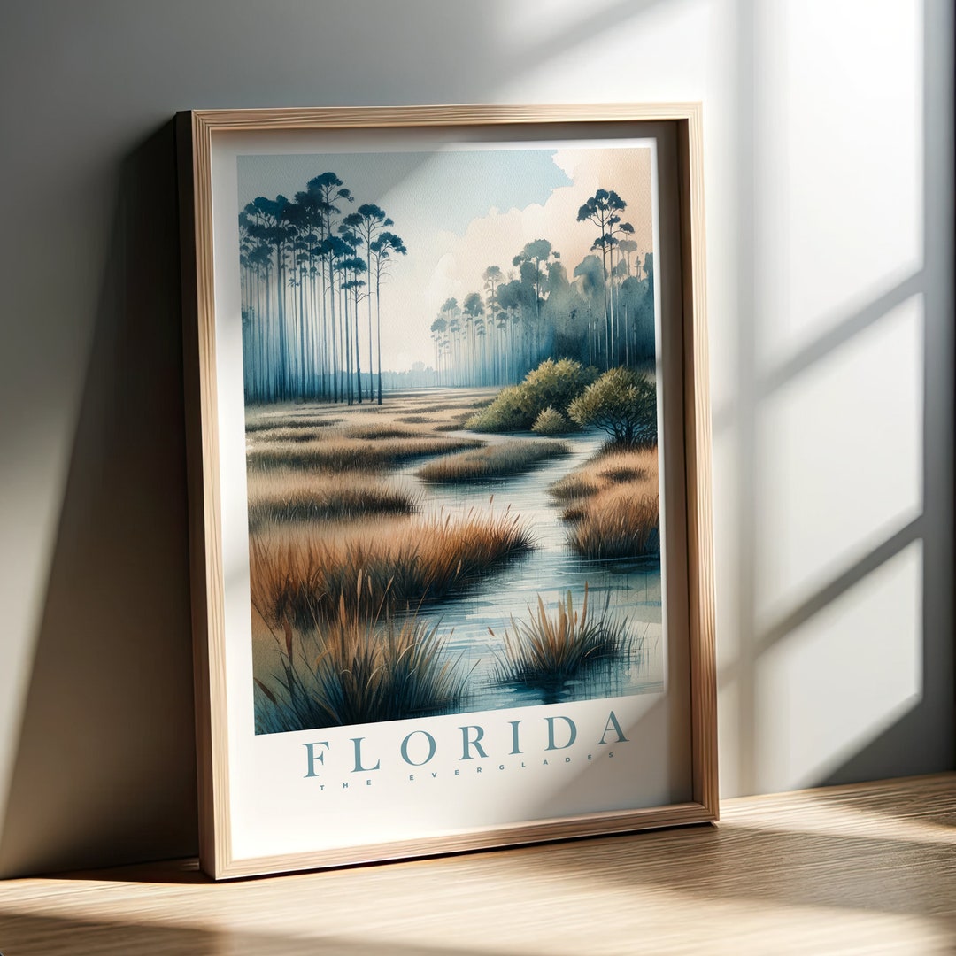 Florida Watercolor Print | the Everglades | 50 US States Collection ...