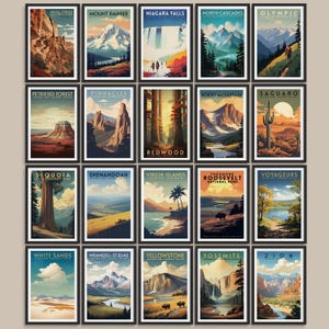 All 63 National Parks Vintage Travel Posters, Mega Bundle, Print at ...