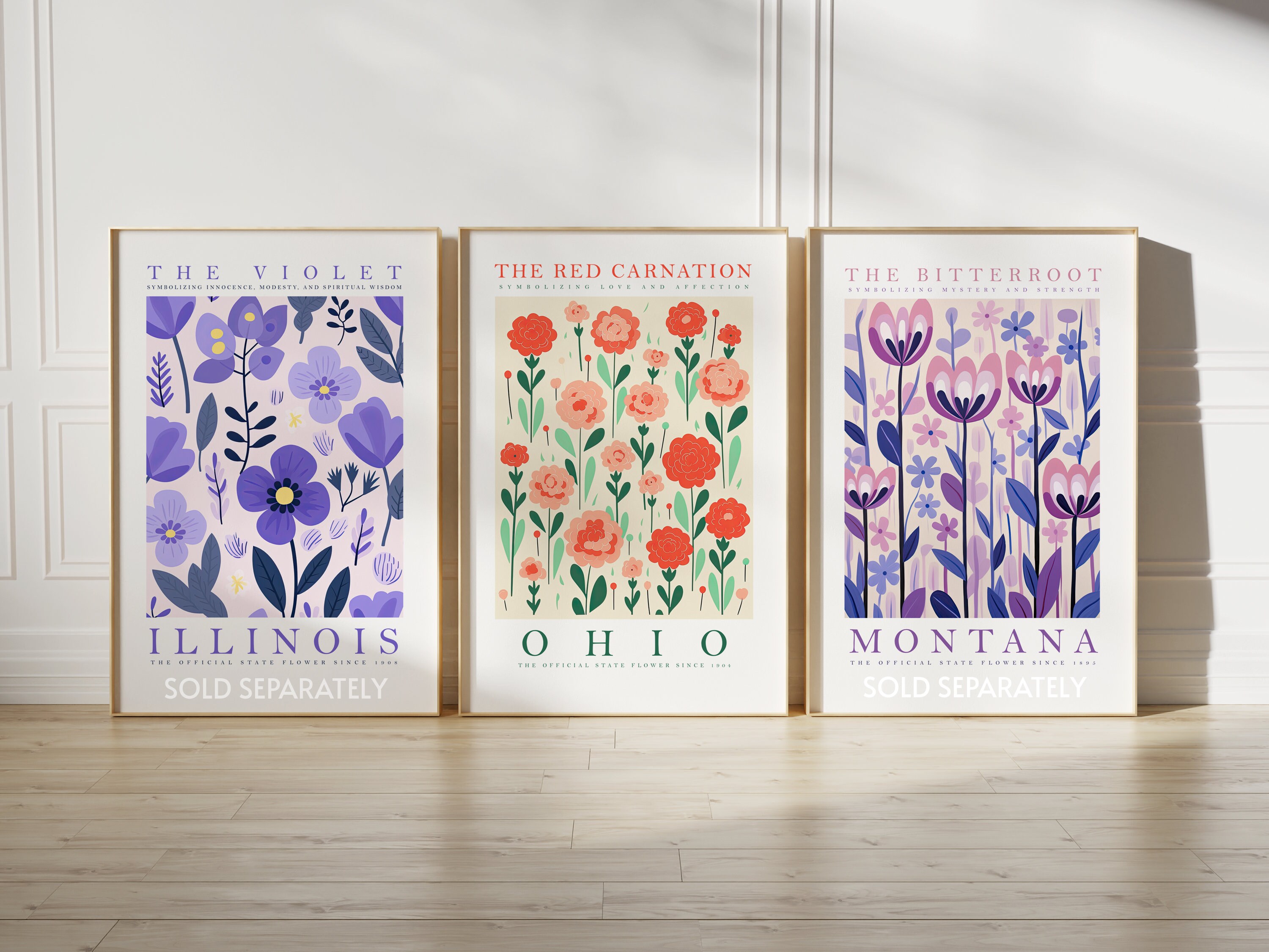 Ohio State Flower Print the Red Carnation Flower Prints - Etsy