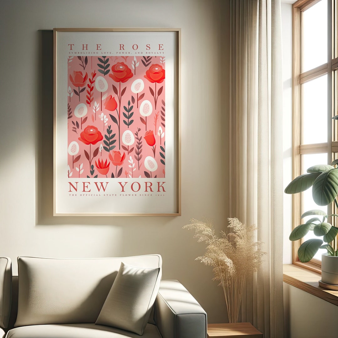 New York State Flower Print, the Rose, Flower Prints, Trendy Floral ...