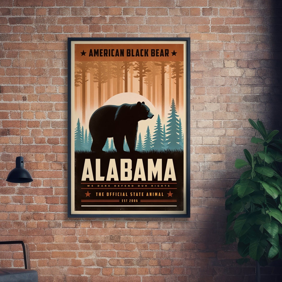 Alabama State Animal | Vintage Prints | American Black Bear | Print at ...