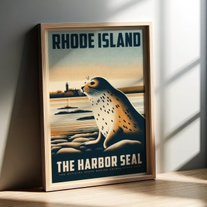 Rhode Island State Animal | Vintage Prints | Harbor Seal | Print at ...