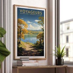 Voyageurs National Park Vintage Travel Poster, Print at Home | Wall Art ...