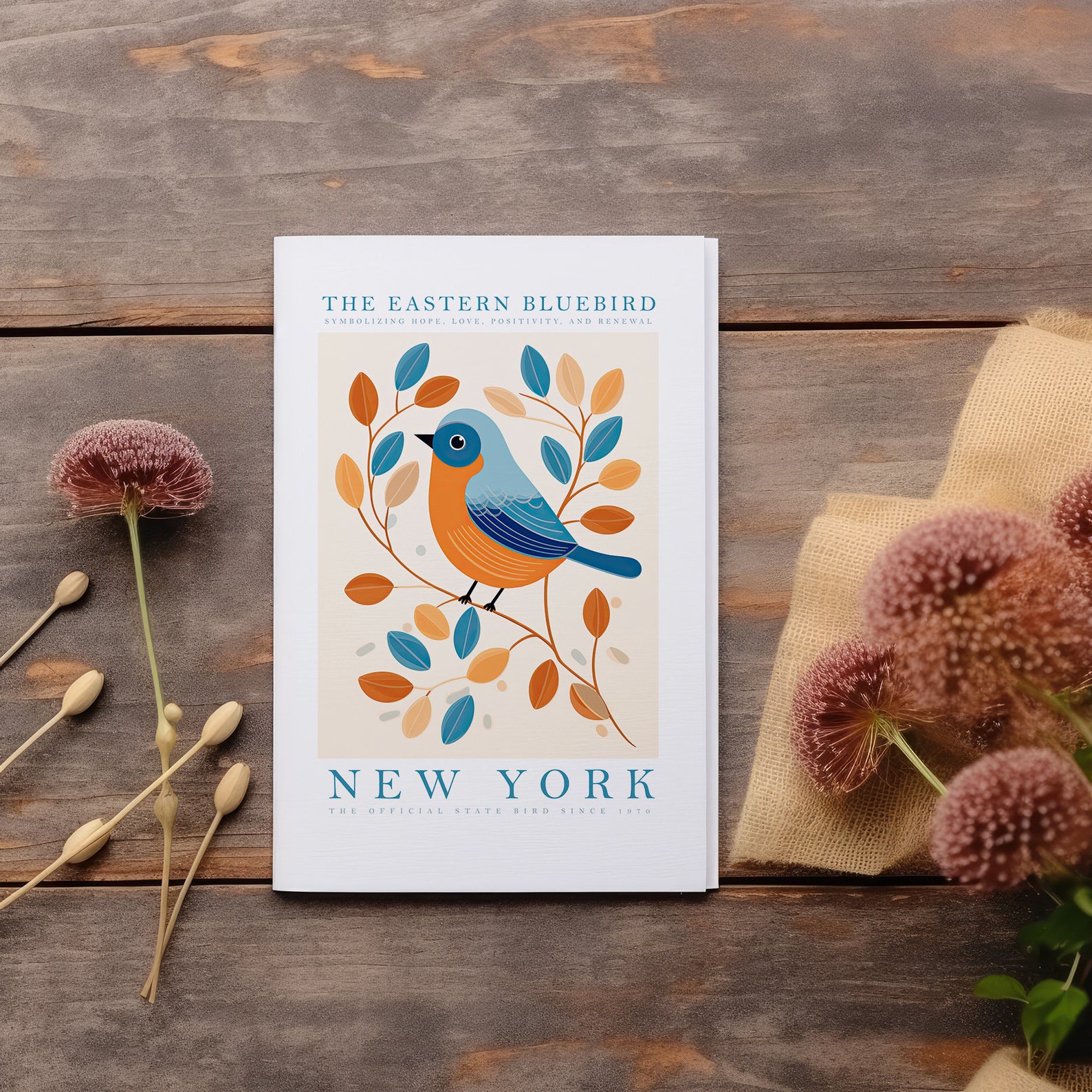 New York State Bird Print | Eastern Bluebird | Print at Home | Wall Art ...