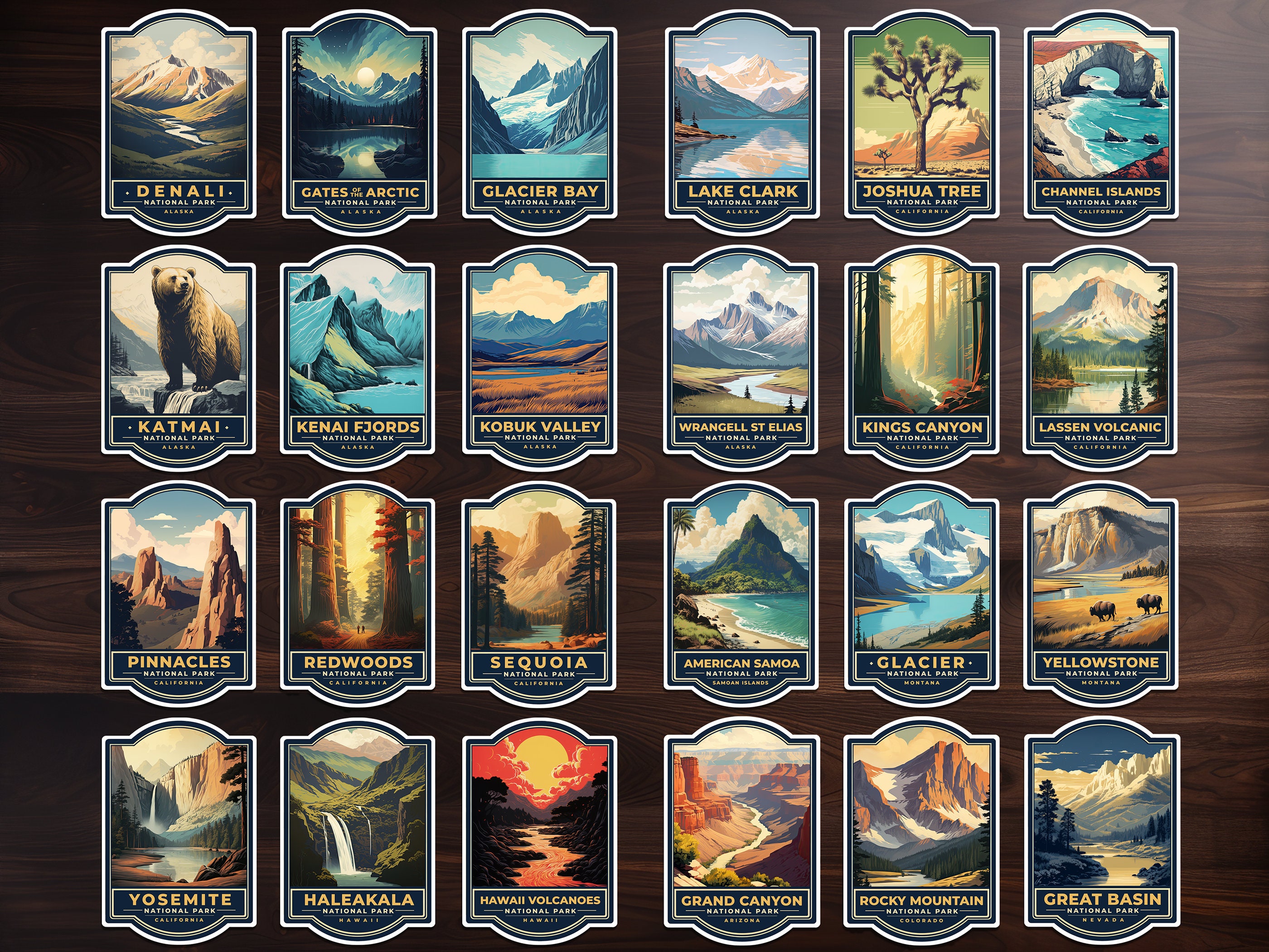 24 National Parks Stickers | Pack 01 | Nature Stickers | Adventure ...