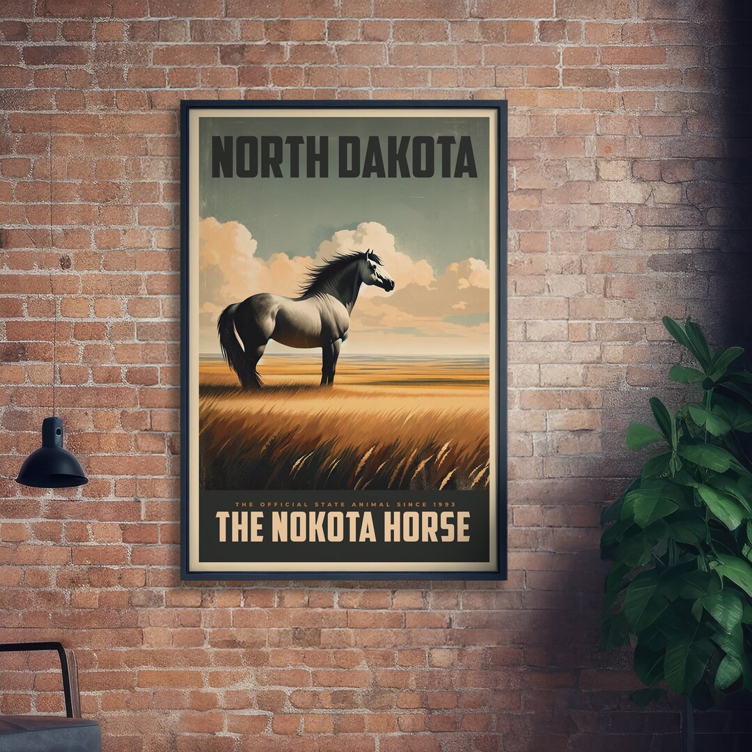 North Dakota State Animal | Vintage Prints | Nokota Horse | Print at ...