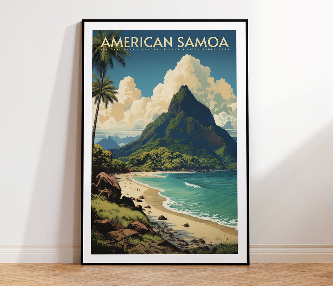 American Samoa National Park Vintage Travel Poster, Print at Home ...