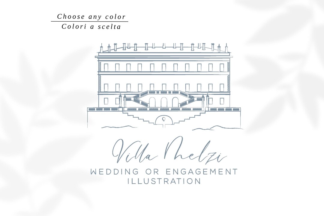 Villa Melzi, Bellagio, Lake Como, Italy . Line Drawing Illustration for ...