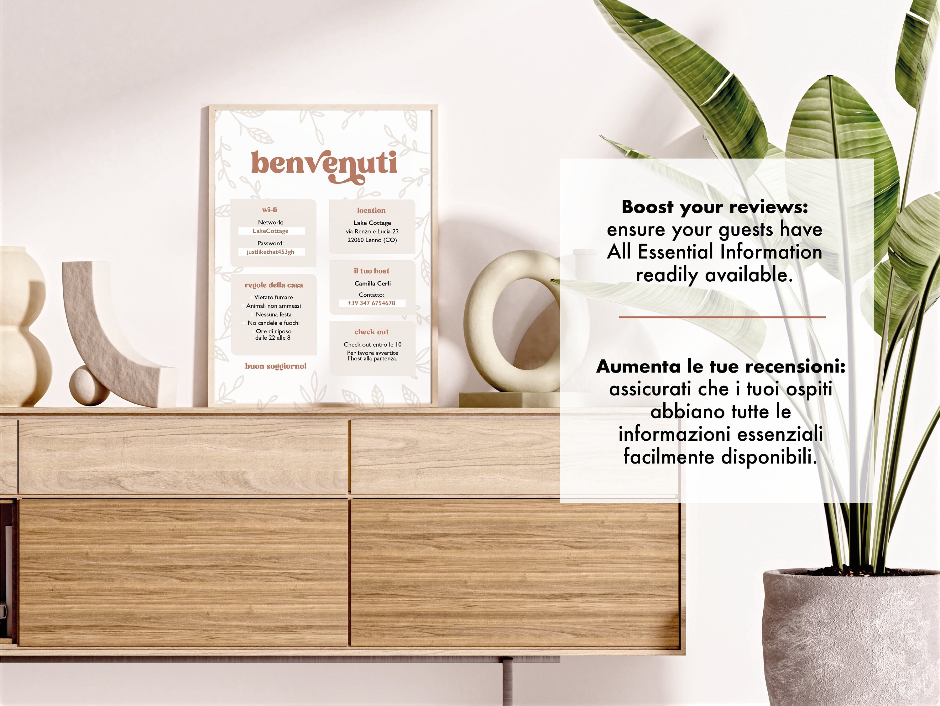Digital Welcome Sign for Vacation Rental Country Chic Style All ...