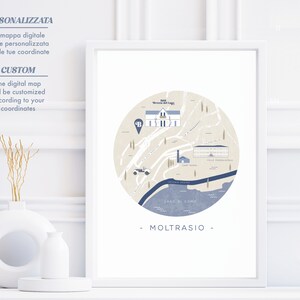 Customizable Digital Map of Any Lake Como Location . Tailored Art for ...