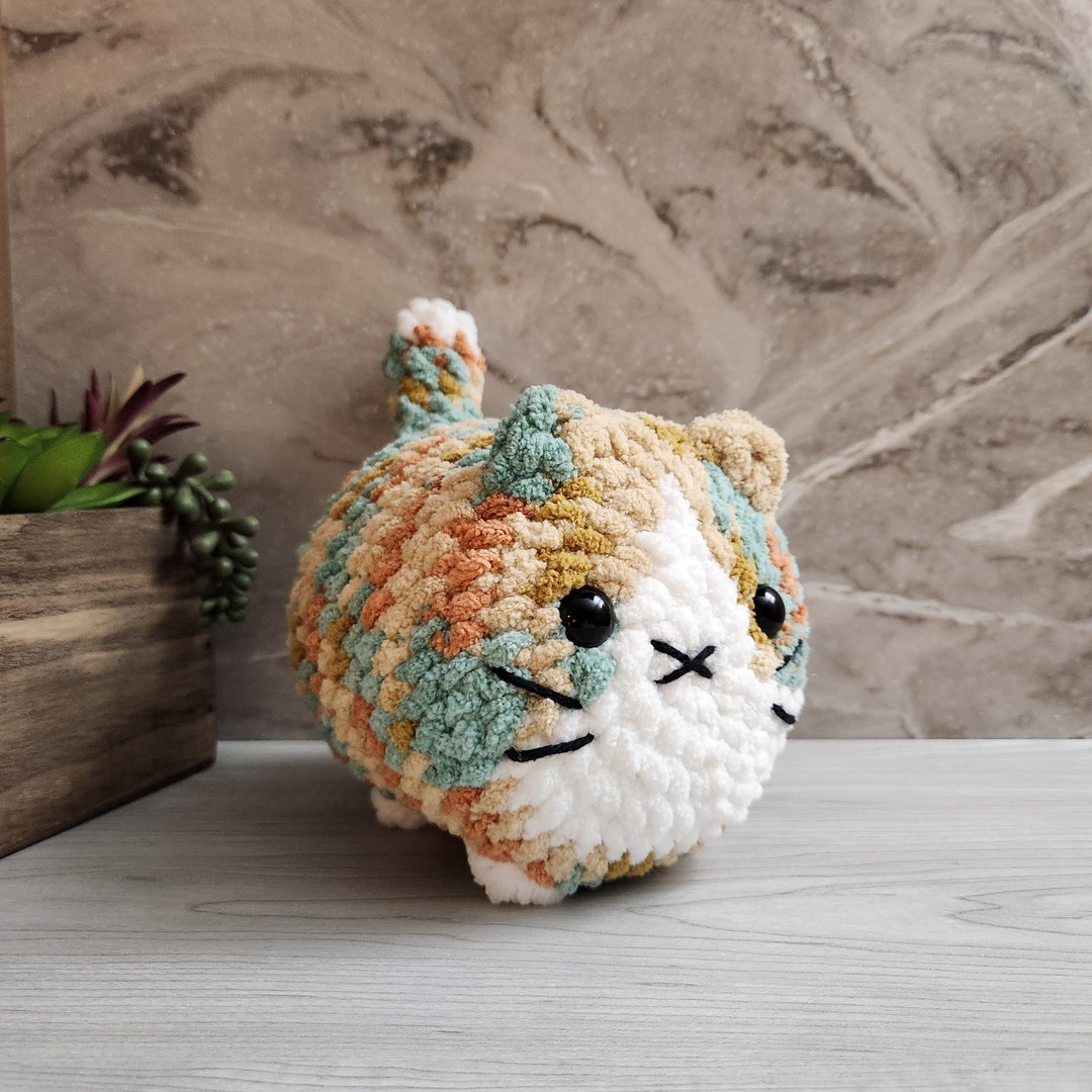 Colorful Calico Cat, Loaf Kitty, Chunky Crochet Cat, Finished Crochet ...
