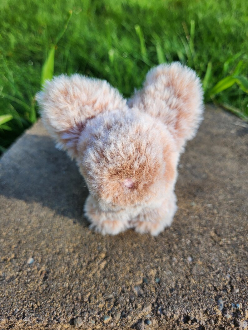 Realistic Bunny Stuffed Animal, Fluffy Crochet Plush, Fuzzy Brown ...
