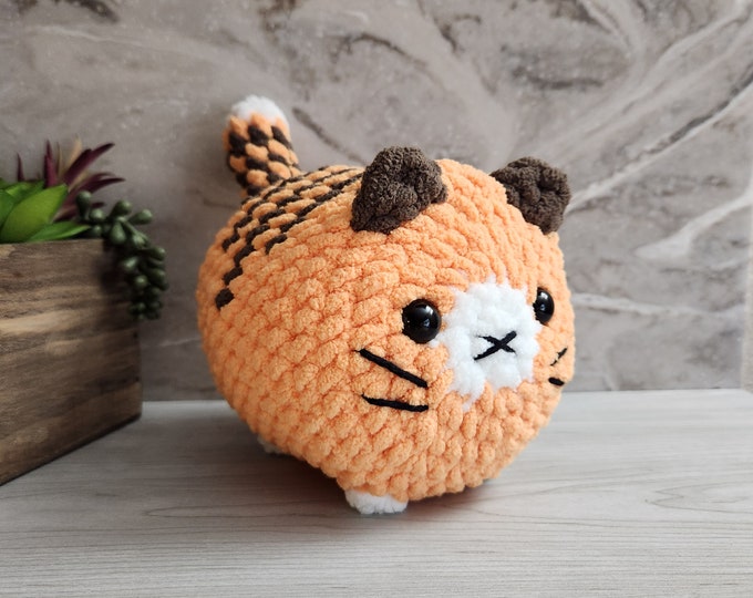 Orange Tabby Cat, Loaf Kitty, Chunky Crochet Cat, Finished Crochet ...