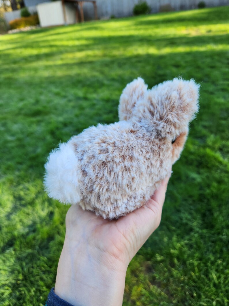 Realistic Bunny Stuffed Animal, Fluffy Crochet Plush, Fuzzy Brown ...