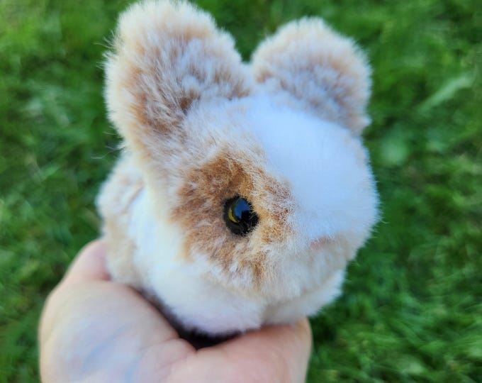 Realistic Bunny Stuffed Animal, Fluffy Crochet Plush, Baby Dutch Rabbit ...