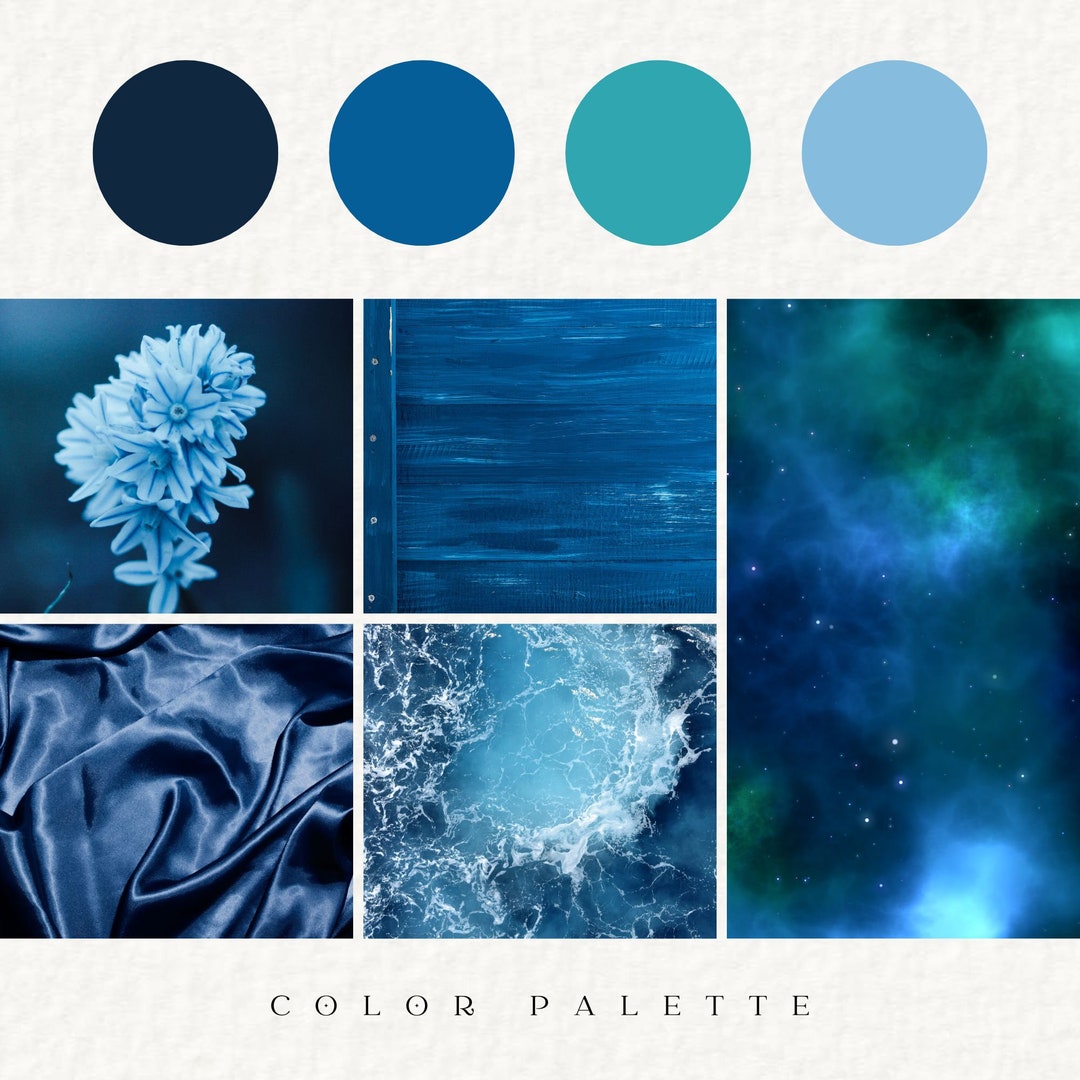 Blue Modern Minimal Color Palette Instagram Post, Color Palette ...