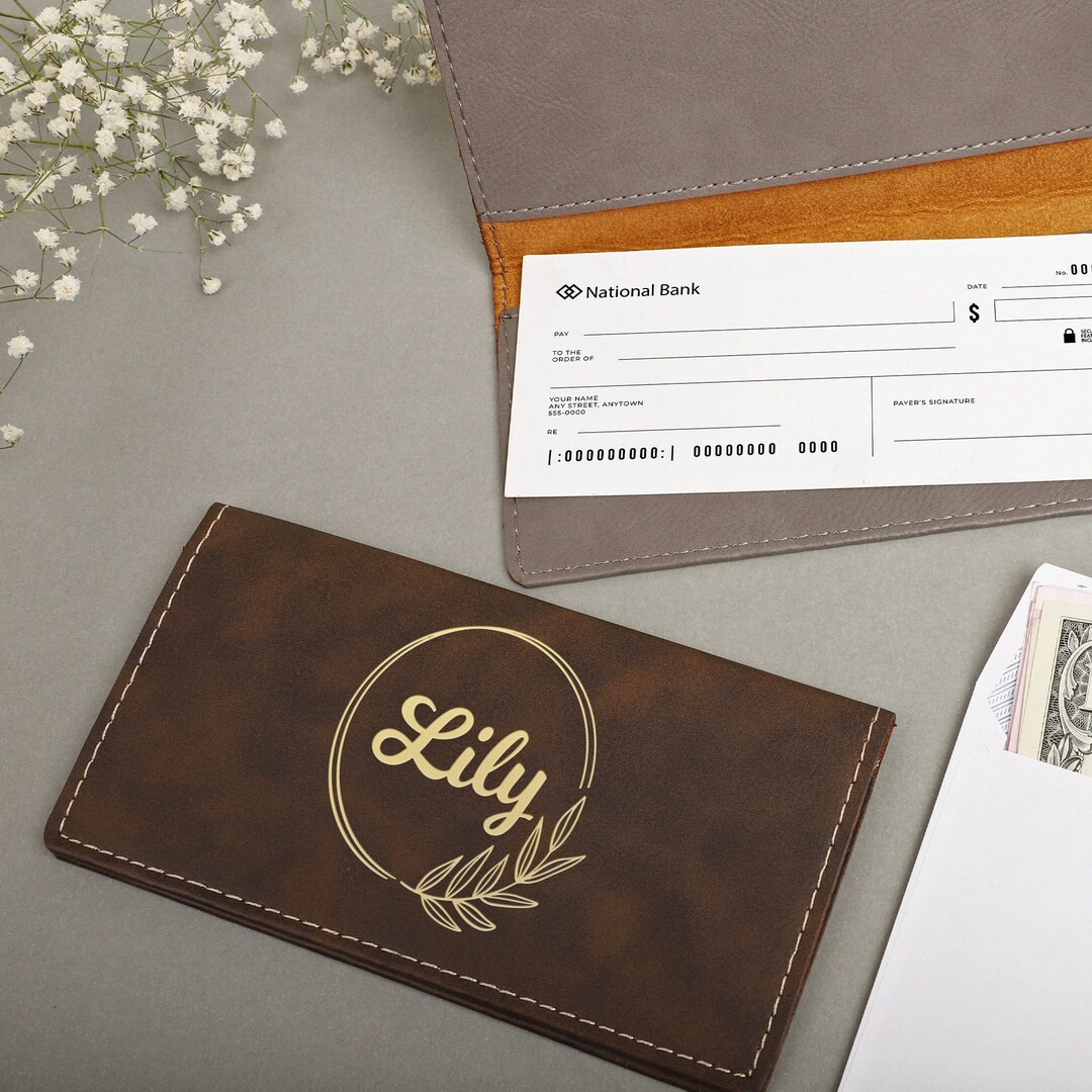 Customized Leather Checkbook Leather Checkbook Gift for Him - Etsy