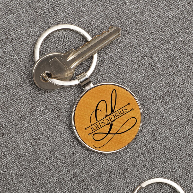 Personalized Leather Keychain, Vegan Leather Keychain, Coordinates Key ...