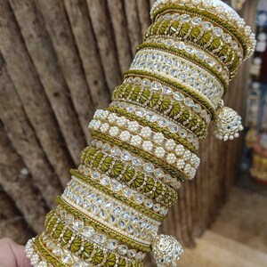 Bangle Stack , Chunky Dangle Bridal Bangles Multi Colour Kundan Bangles ...