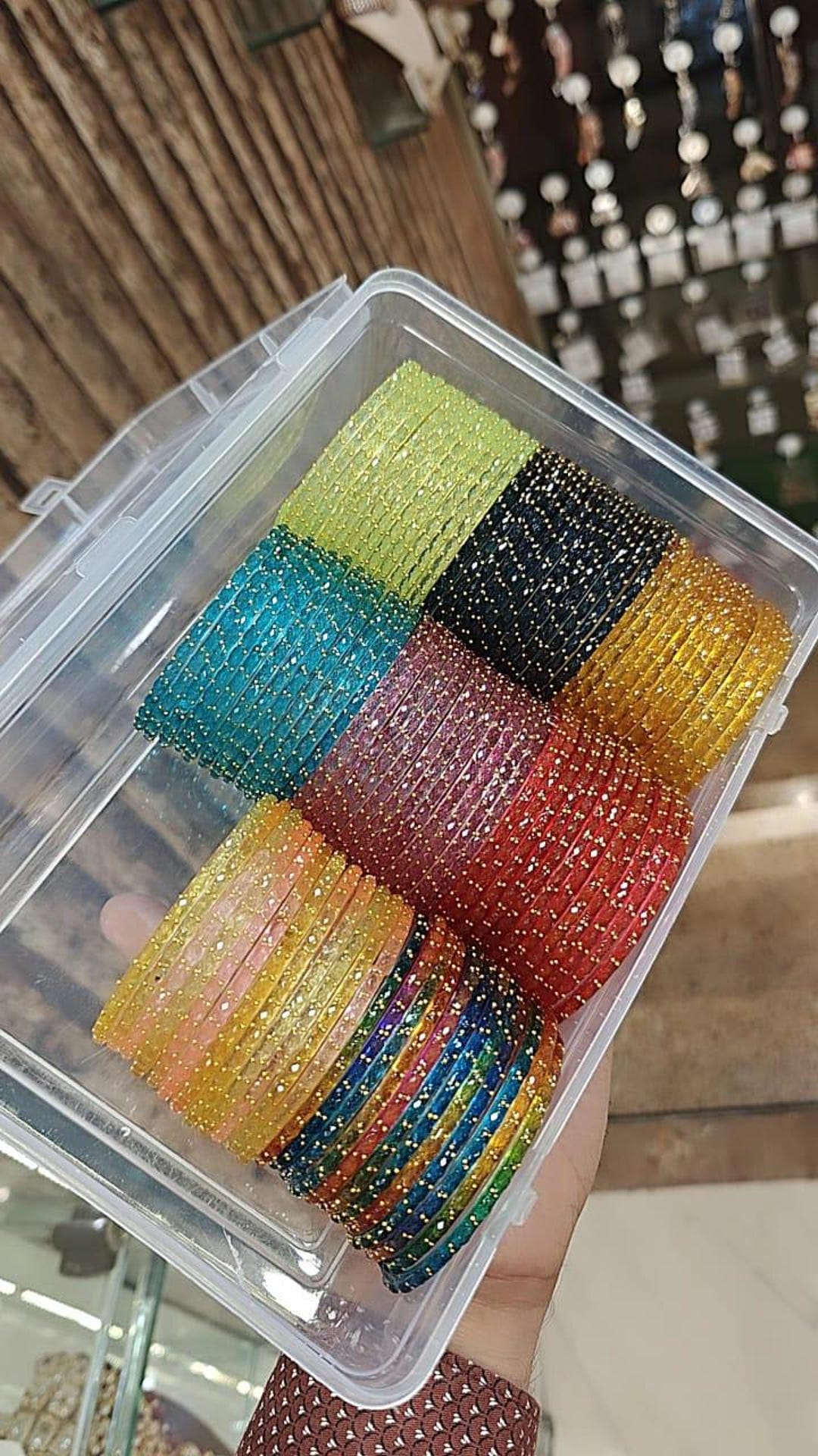 Glass Bangles With Gold Drop Box of 8 Colours Box Bangles , Glass ...