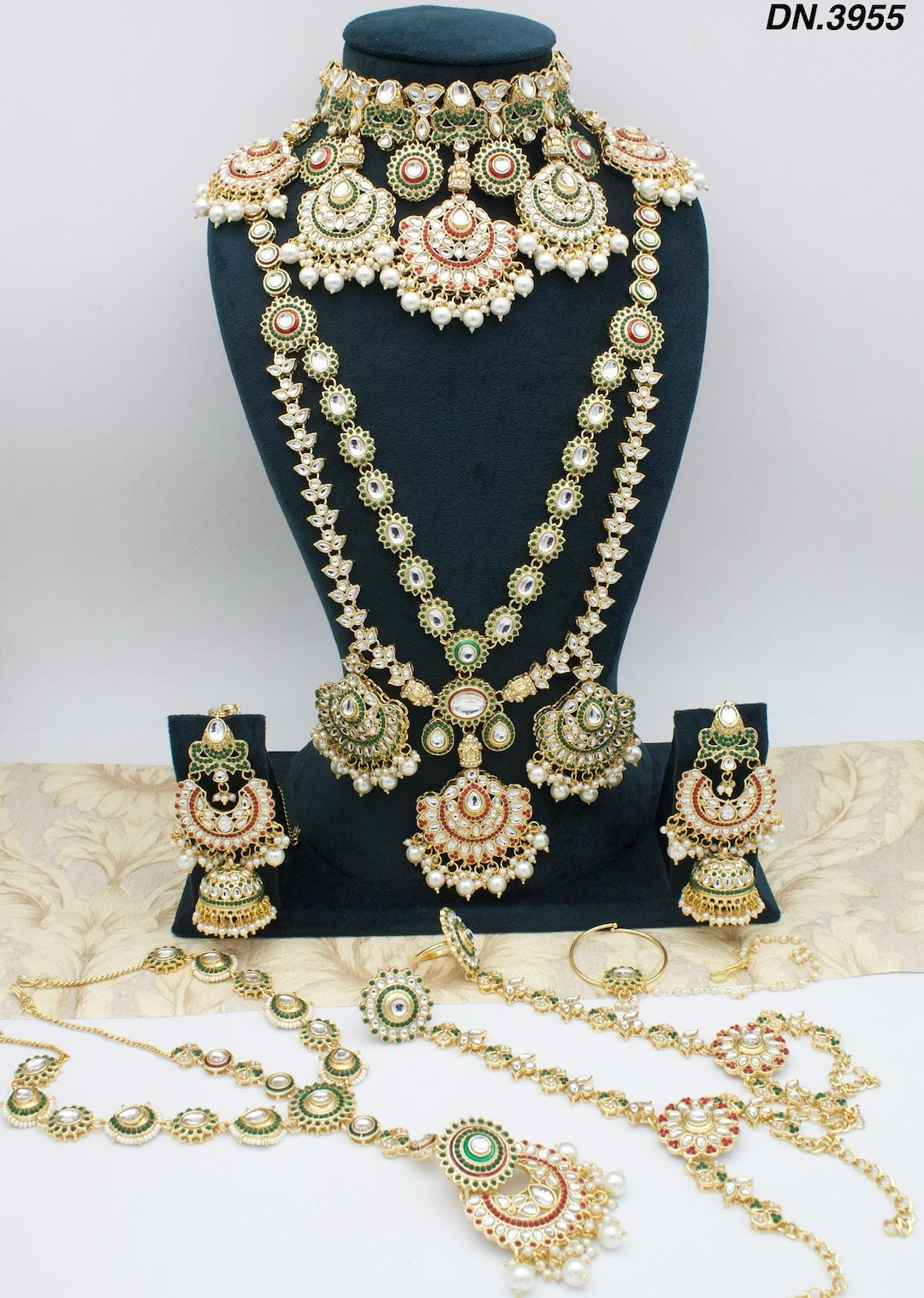 Full Kundan Bridal Sets, Sabyasachi Designer Kundan Set/green Kundan Bridal Set/kundan Bridal ...