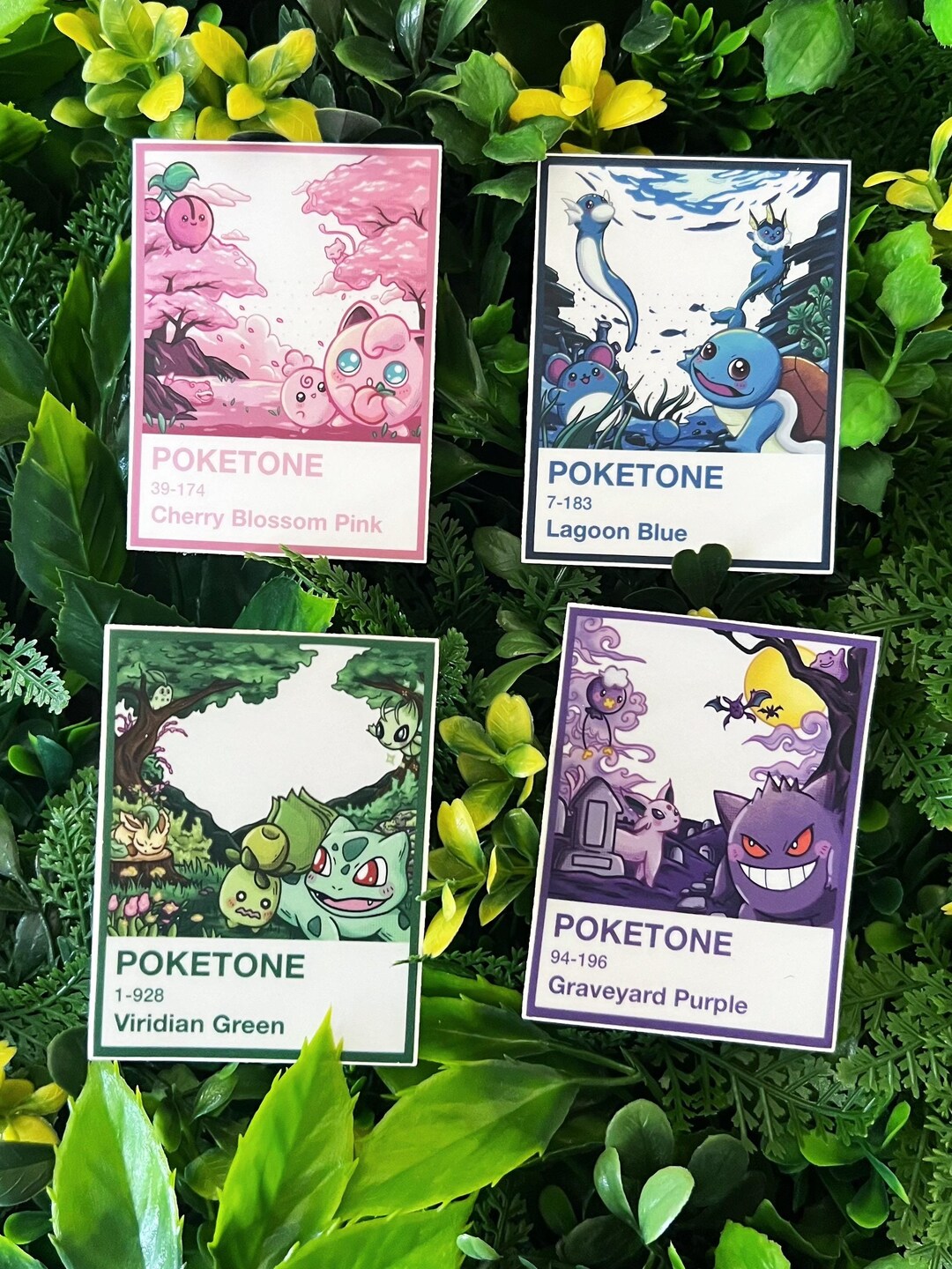 Pokemon Pantone Clear Sticker Poketone Kawaii - Etsy