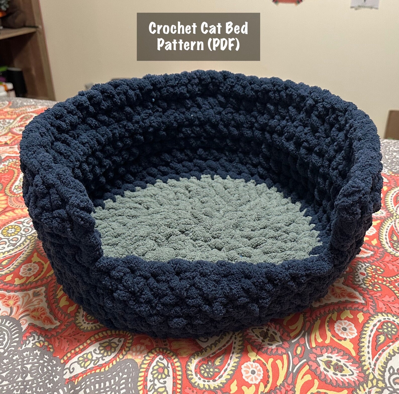 Simple Crochet Cat Bed Pattern (PDF File) - in English - Etsy