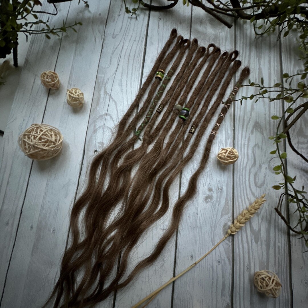 Human Hair Dreadlock Extensions – Natural Light Brown, Single Dreads ...