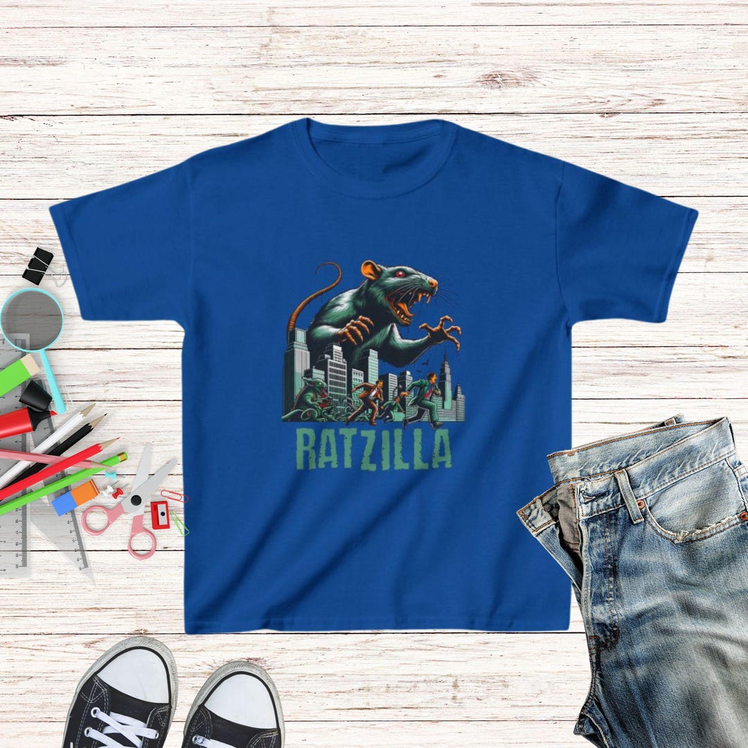 Funny Kids Ratzilla Rat Shirt for Animal Lover, Japanese Monster Movie ...