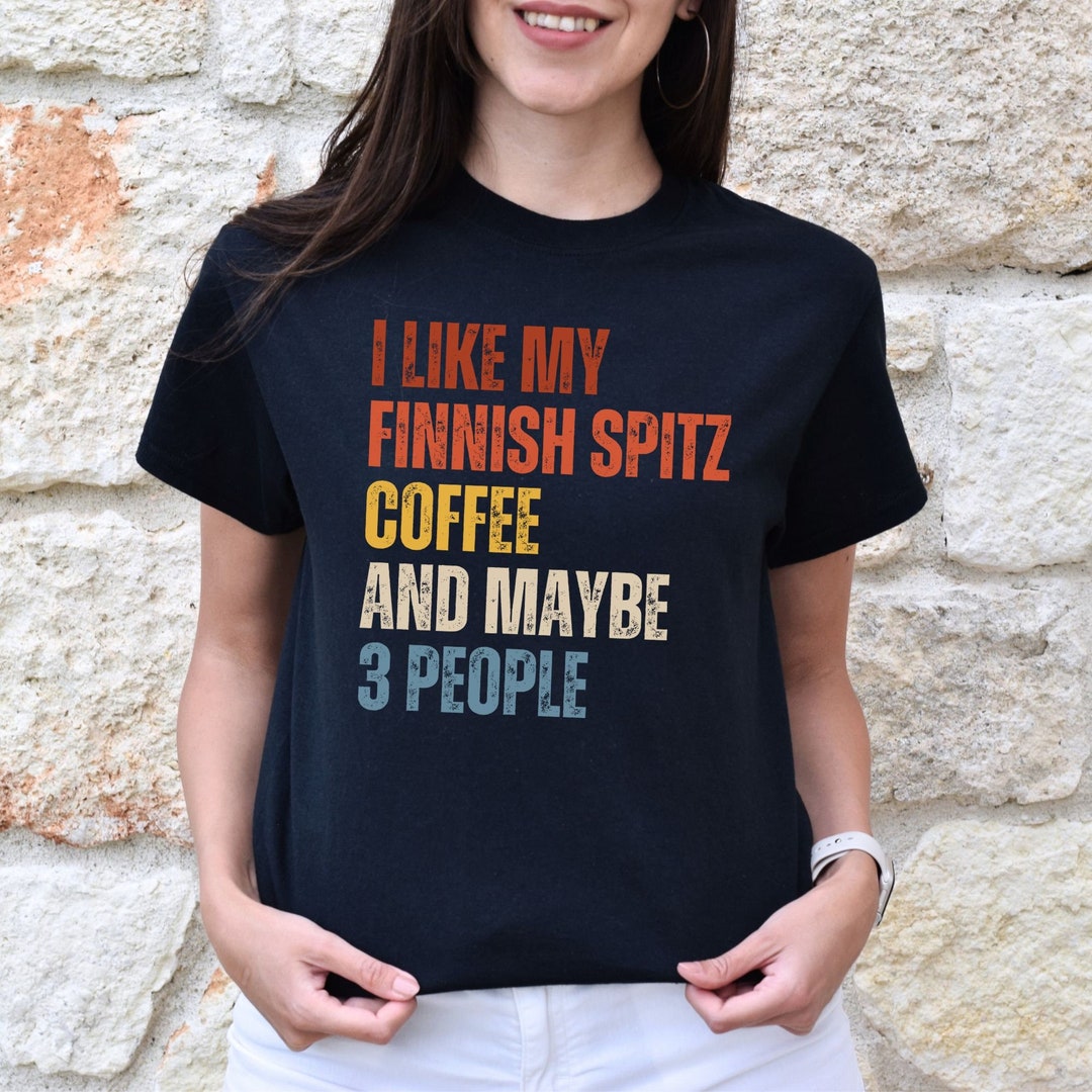 Coffee & 3 People Finnish Spitz Shirt, Barking Birddog Dad T-shirt ...