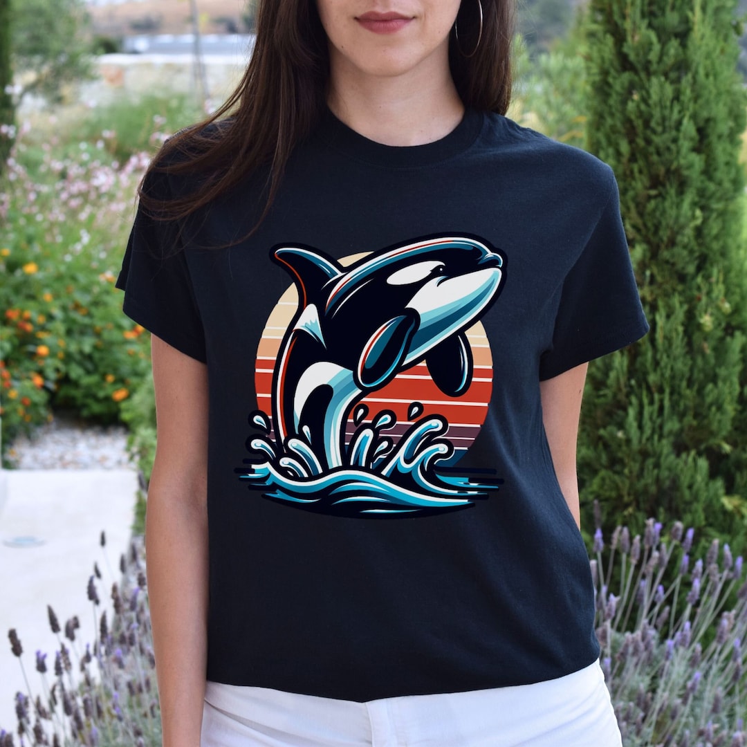 Cute Retro Orca Shirt, Killer Whale T-shirt, Funny Sarcastic Eat the ...
