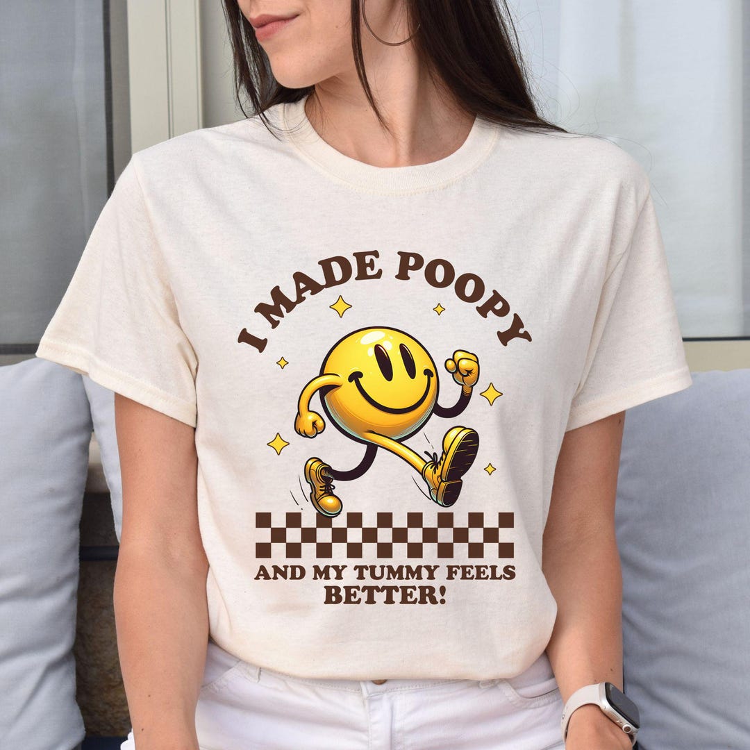 Retro Checkered Poop Meme Shirt, Silly Unhinged T-shirt, Weird ...