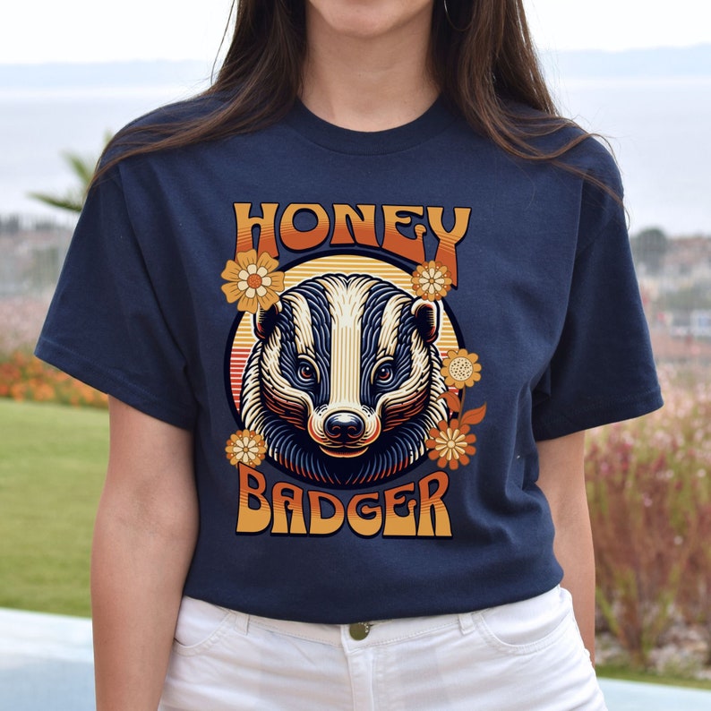 Cute Retro Honey Badger Shirt, Wildlife Lover Gift, Wild Forest T-shirt ...