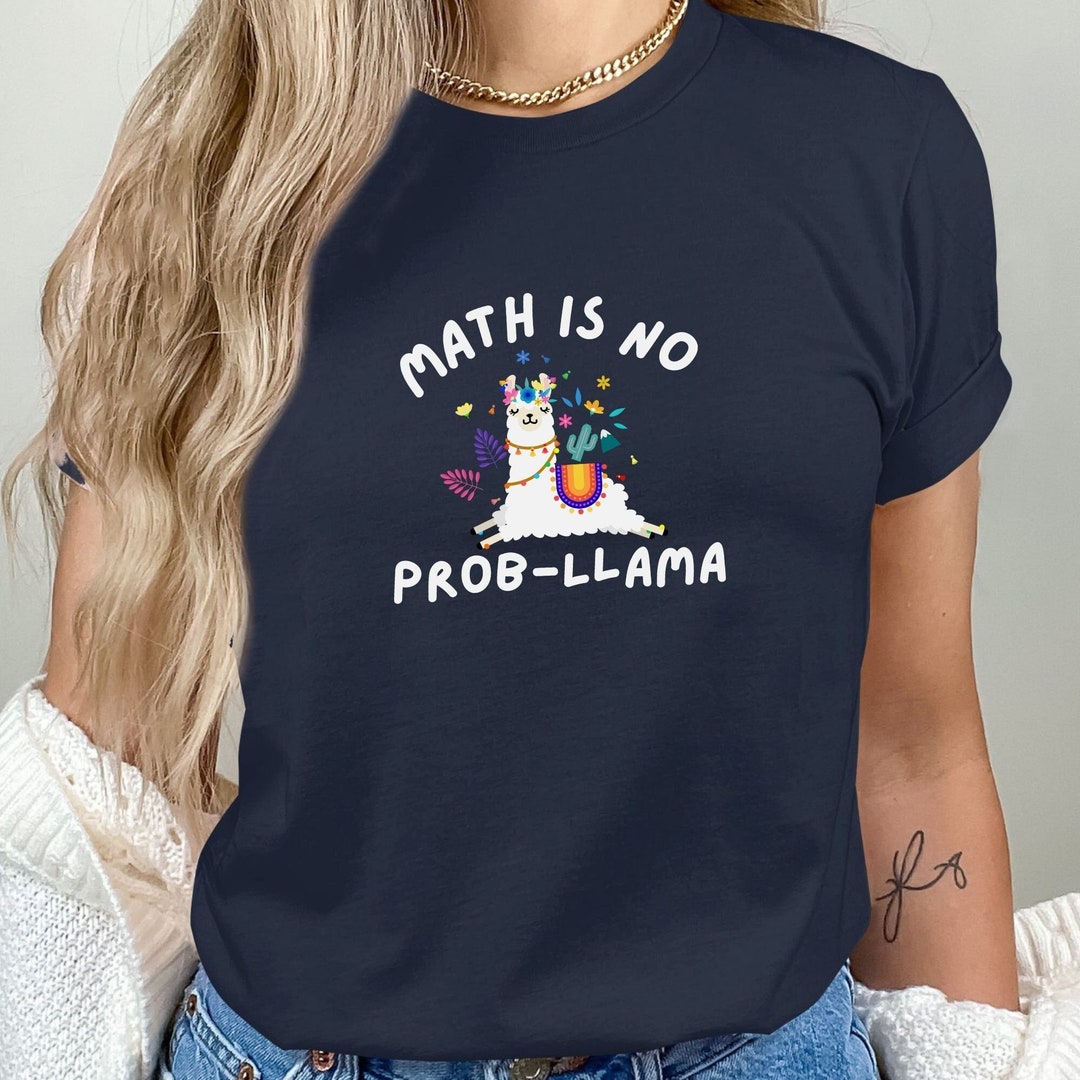 Funny Llama Math Teacher Shirt, Cute Lama Teacher Appreciation T-shirt ...