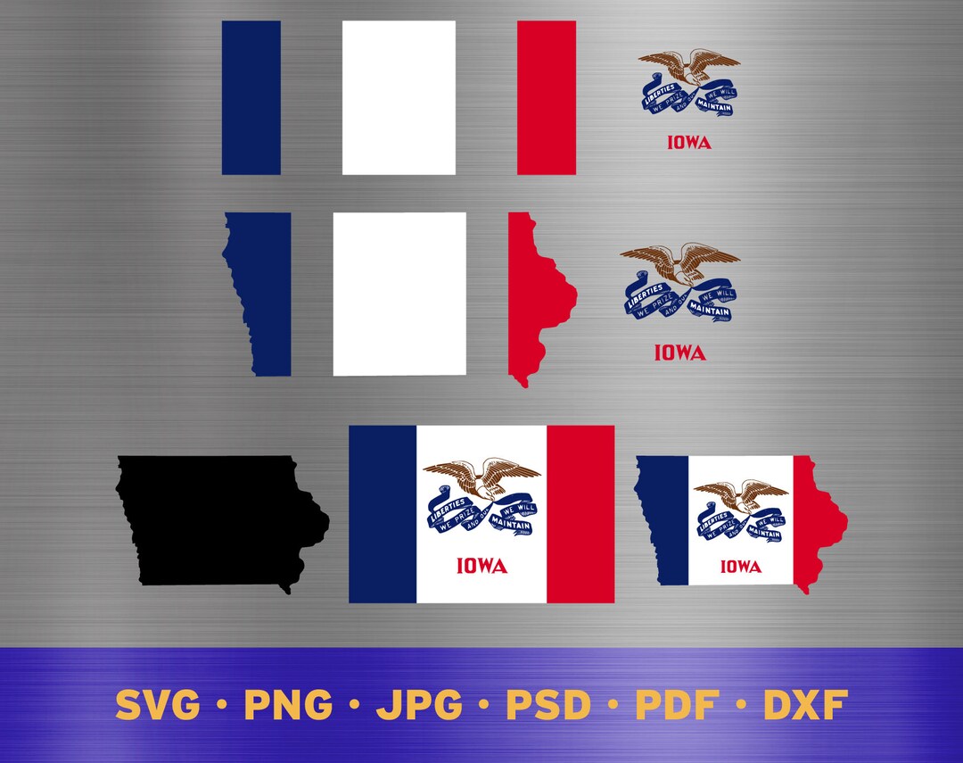 Iowa State Flag Svg Layered, Iowa State Flag Cricut, Iowa State Flag ...