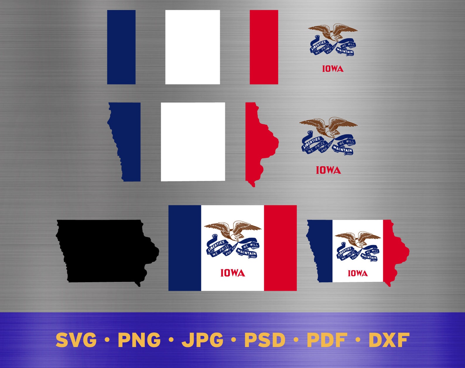 Iowa State Flag Svg Layered, Iowa State Flag Cricut, Iowa State Flag ...
