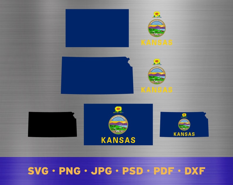 Kansas State Flag Svg Layered Kansas State Flag Cricut - Etsy