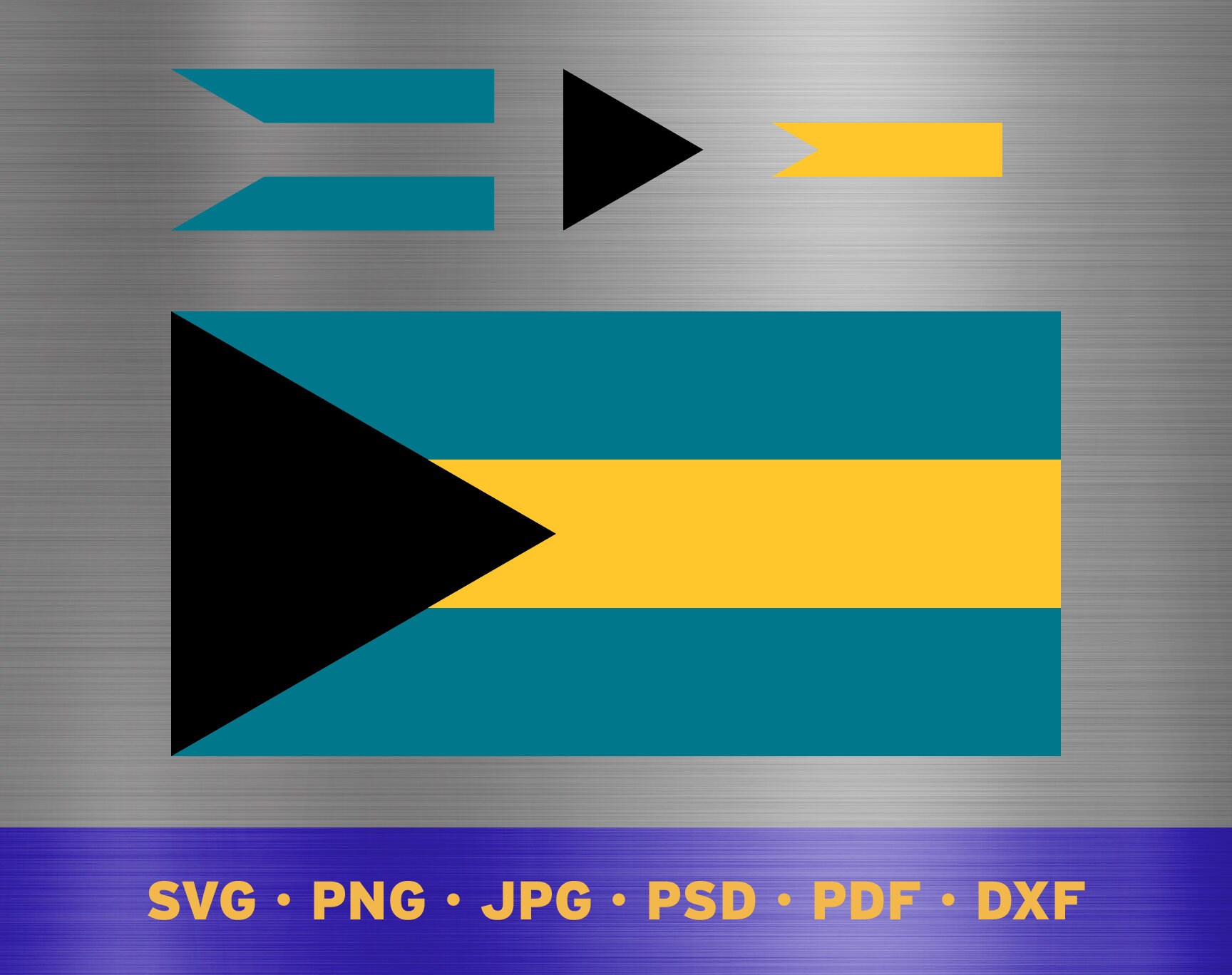 Bahamas Flag Svg Layered, Bahamian Flag Svg, Bahamian Flag Cricut ...
