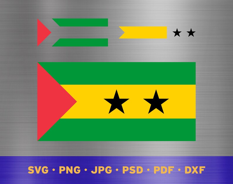São Tomé and Príncipe Flag Svg Layered, São Toméan Flag Svg, São Toméan ...