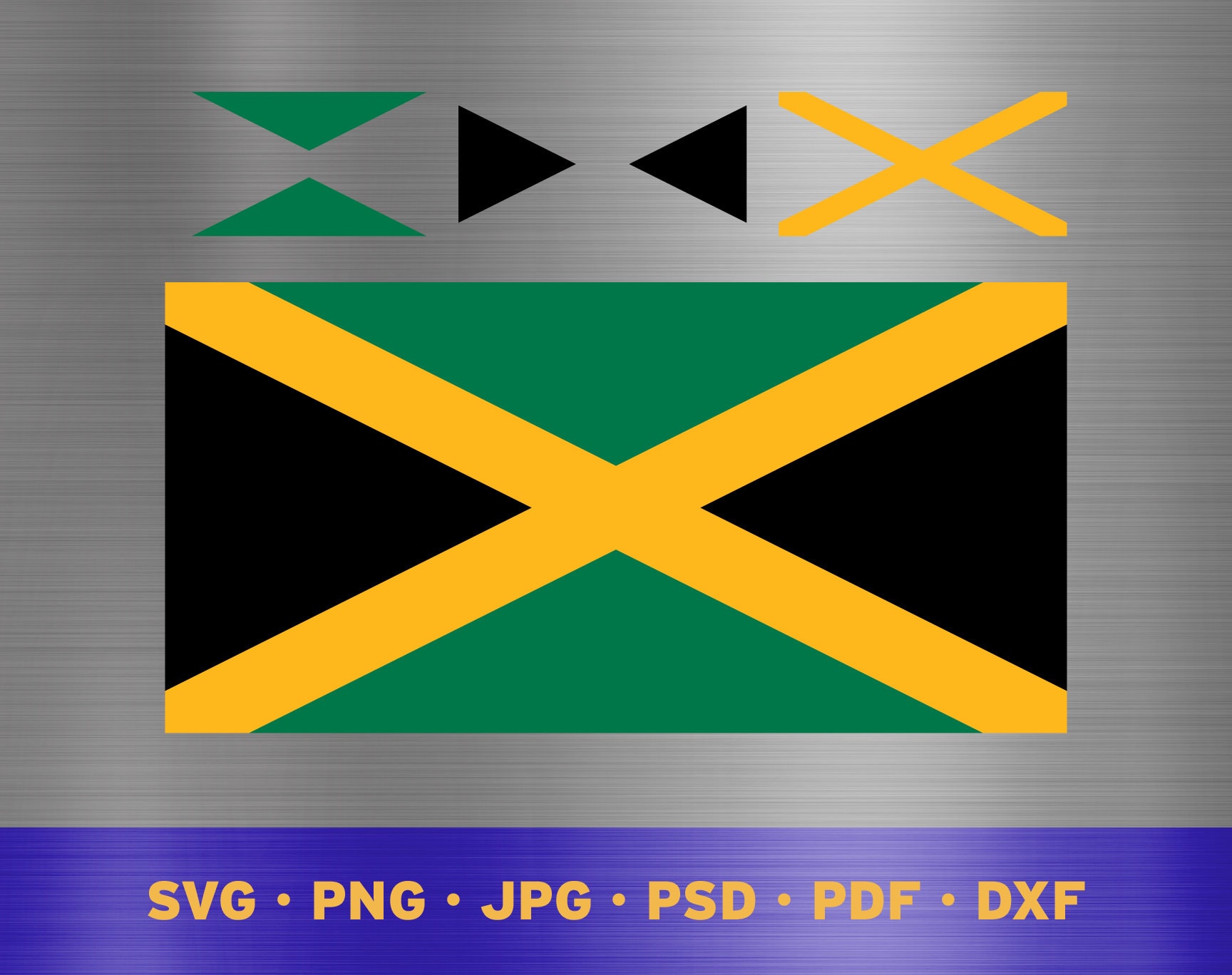 Jamaica Flag Svg Layered, Jamaican Flag Svg, Jamaican Flag Cricut ...