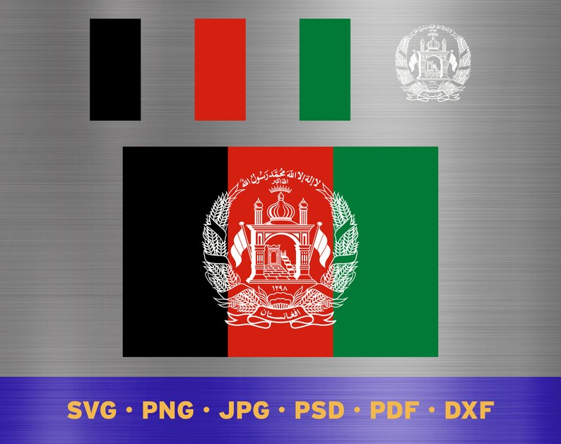 Afghanistan Flag Svg Layered, Afghan Flag Svg, Afghan Flag Cricut ...