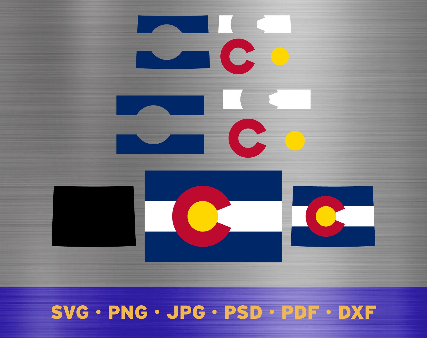 Colorado State Flag Svg Layered, Colorado State Flag Cricut, Colorado ...