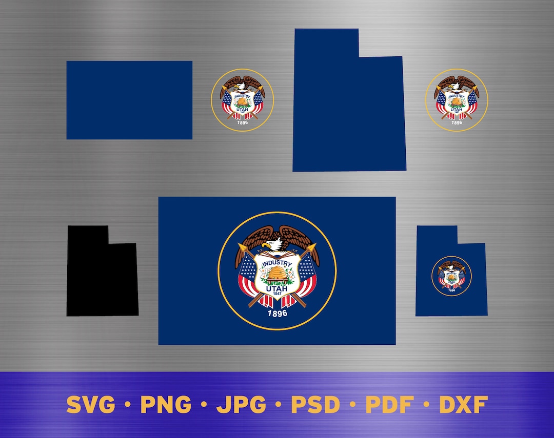 Utah State Flag Svg Layered, Utah State Flag Cricut, Utah State Flag ...