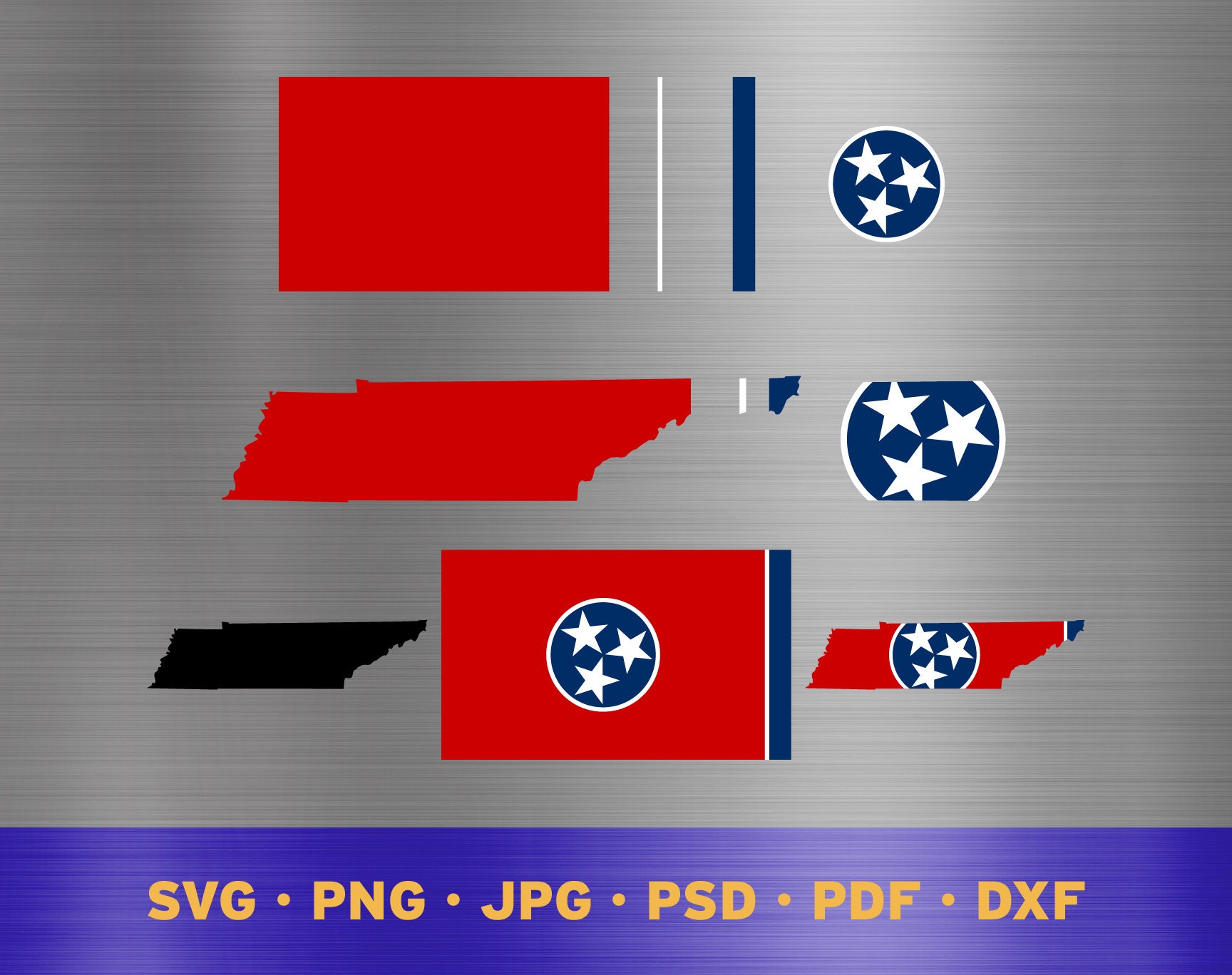 Tennessee State Flag Svg Layered, Tennessee State Flag Cricut ...
