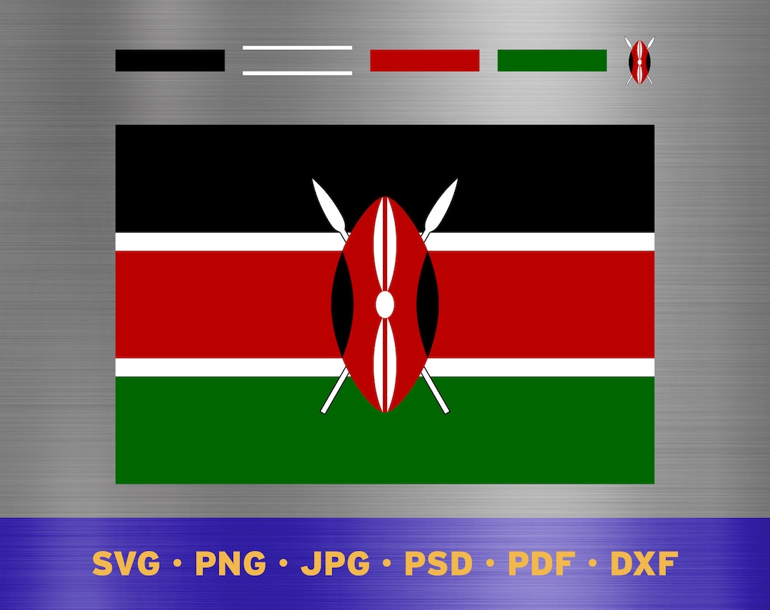 Kenya Flag Svg Layered, Kenyan Flag Svg, Kenyan Flag Cricut, Kenya Flag ...