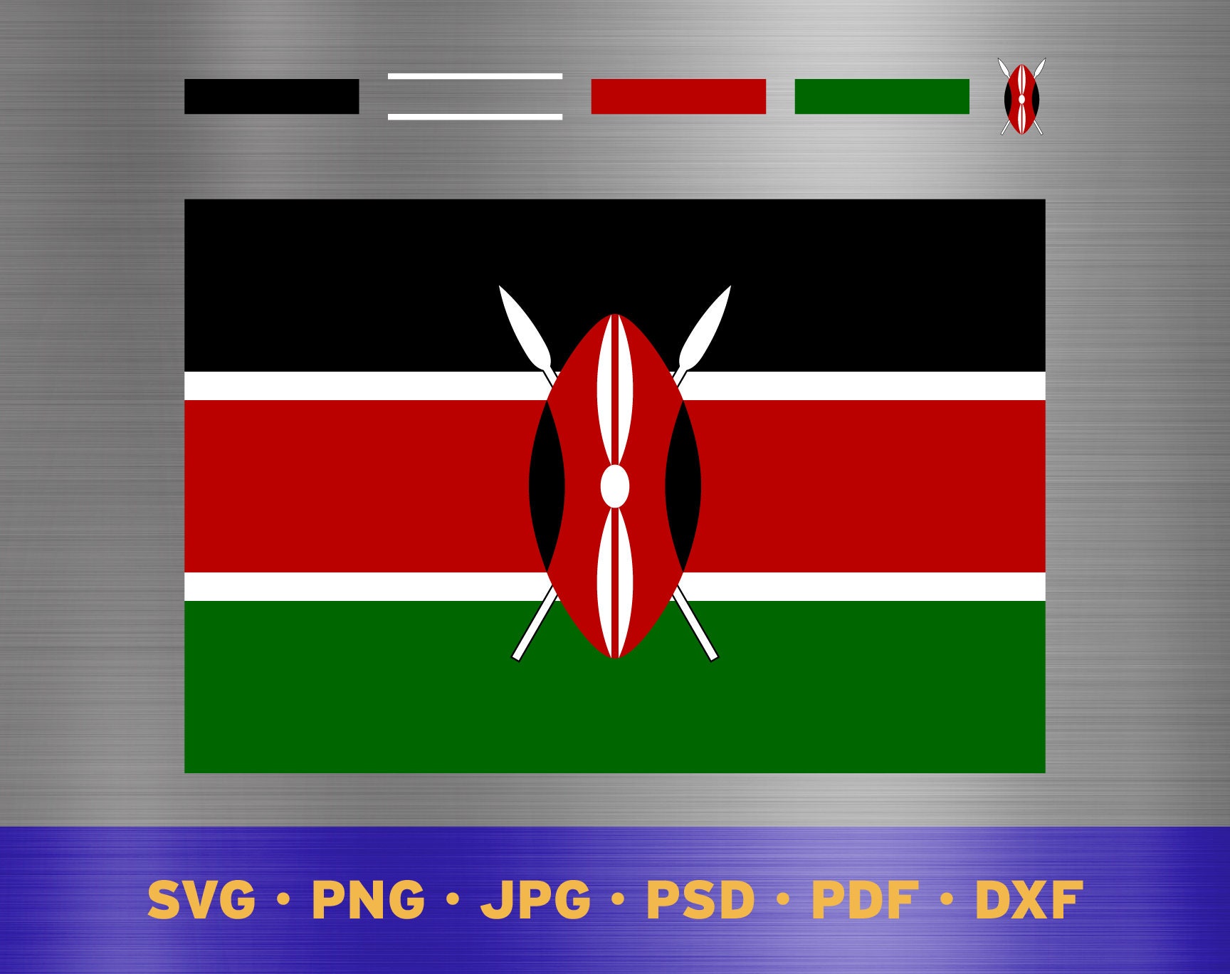 Kenya Flag Svg Layered, Kenyan Flag Svg, Kenyan Flag Cricut, Kenya Flag ...