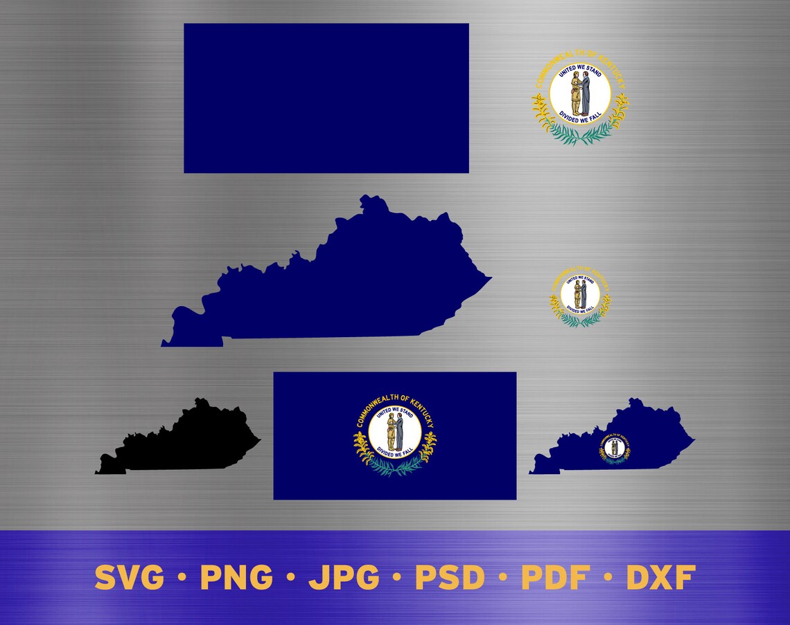 Kentucky State Flag Svg Layered, Kentucky State Flag Cricut, Kentucky ...