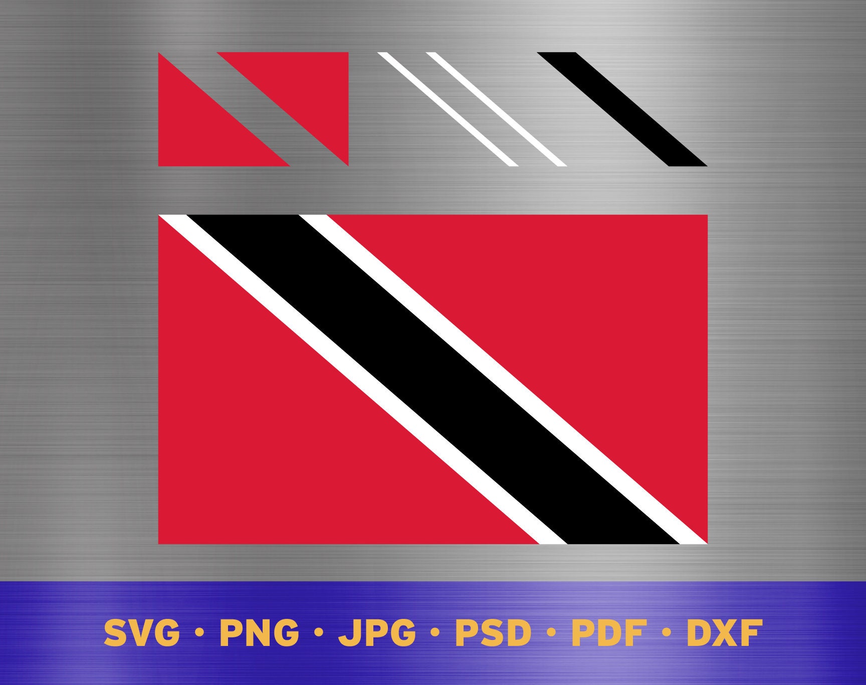 Trinidad and Tobago Flag Svg Layered, Trinidadian and Tobagonian Flag ...