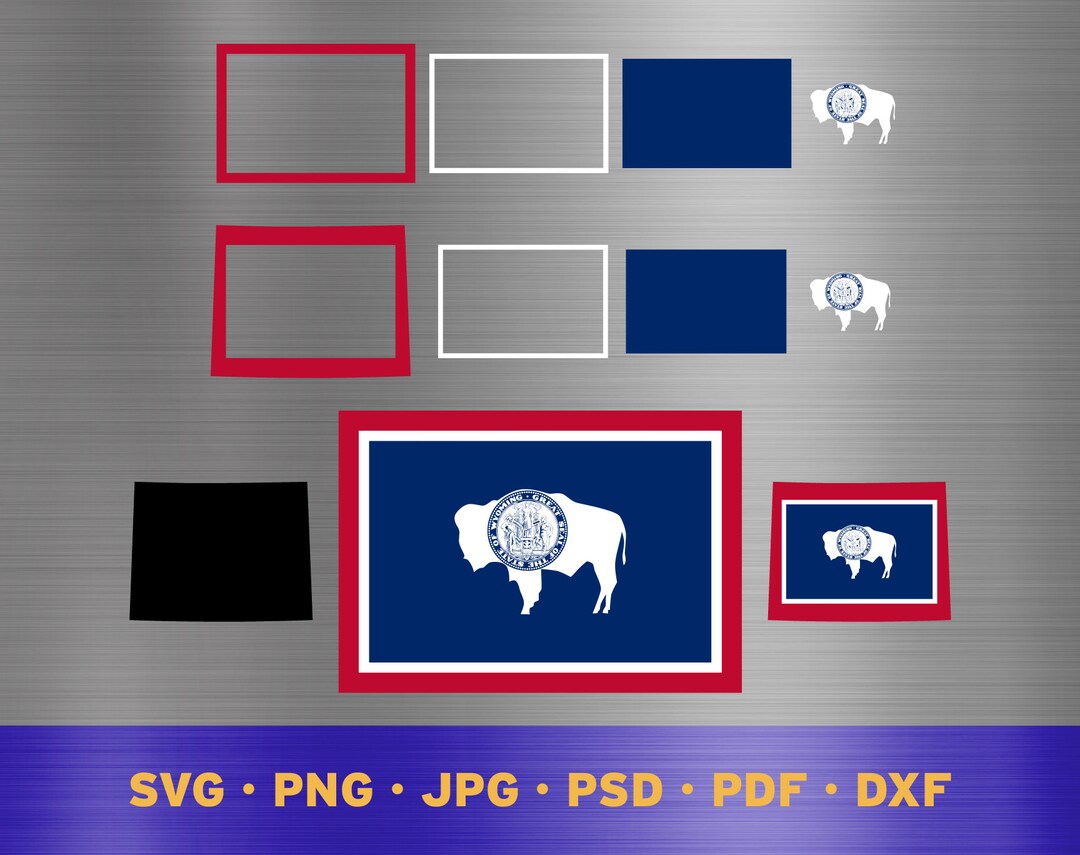 Wyoming State Flag Svg Layered, Wyoming State Flag Cricut, Wyoming ...